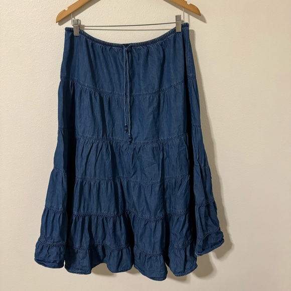 White Stag | Skirts | Vintage White Stag Western Tier Midi Skirt Blue ...